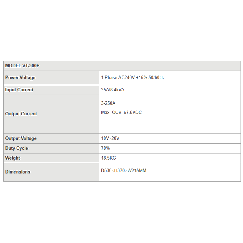 AUSTCORP TIG VT-300P INVERTER WELDING MACHINE