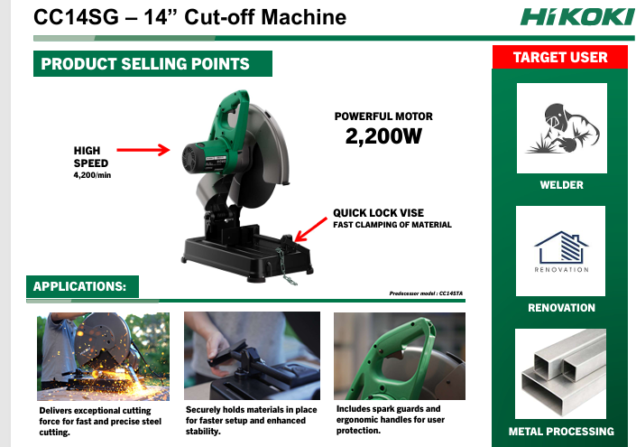 HIKOKI CC14SG HIGH-SPEED CUT-OFF MACHINE
